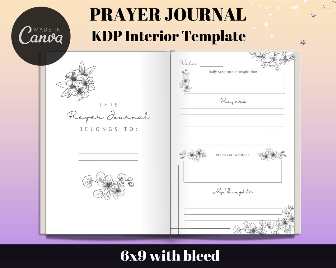 Prayer Journal, KDP Interior Canva Template, Christian Journal, Daily ...
