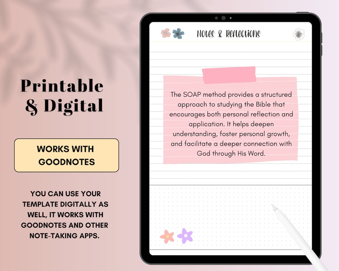 SOAP Bible Study Printable Template, Bible Study Printable, SOAP Bible ...