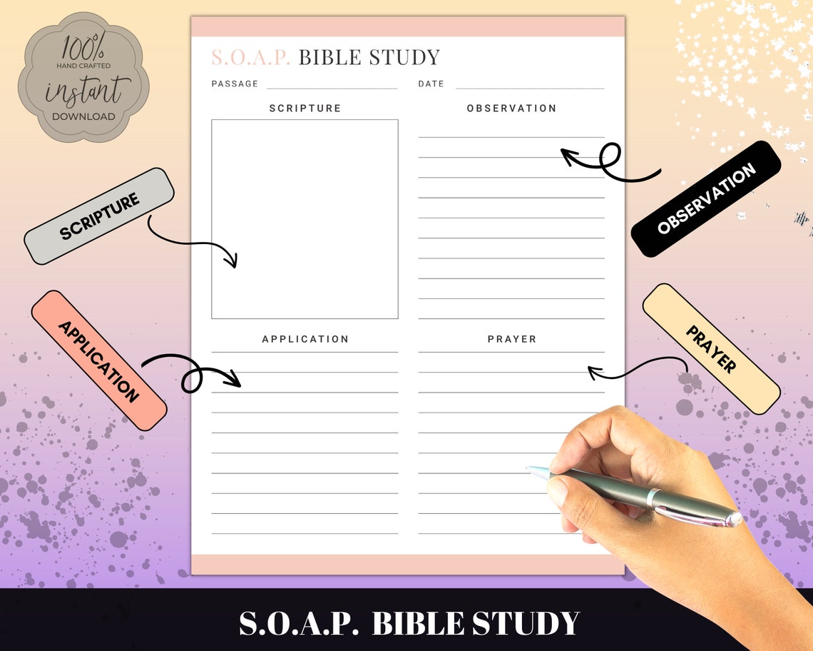SOAP Bible Study Printable Template, Bible Study Printable, SOAP Bible ...