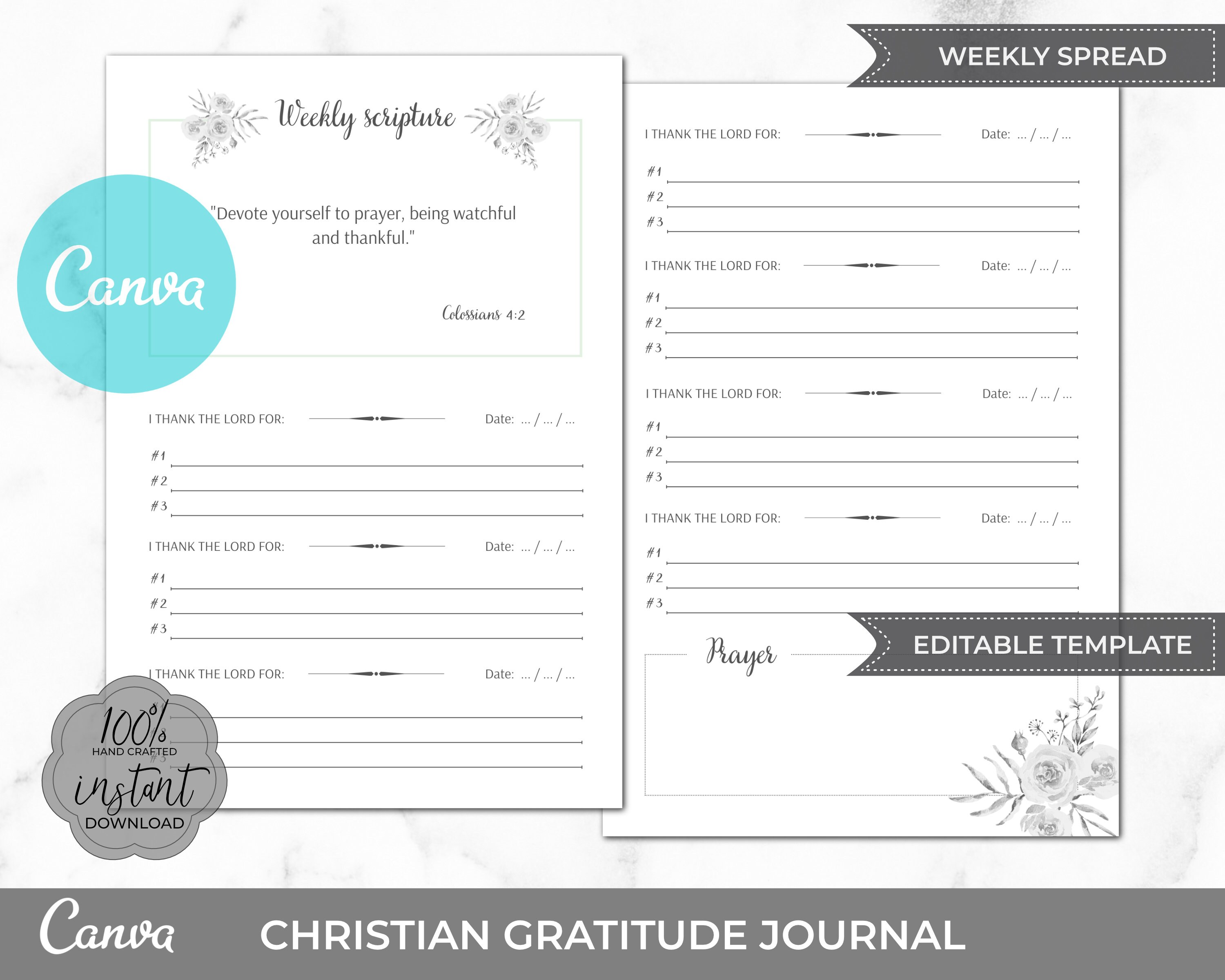 Christian Gratitude Journal Canva Template, Kdp Interior, 6x9 Fully ...