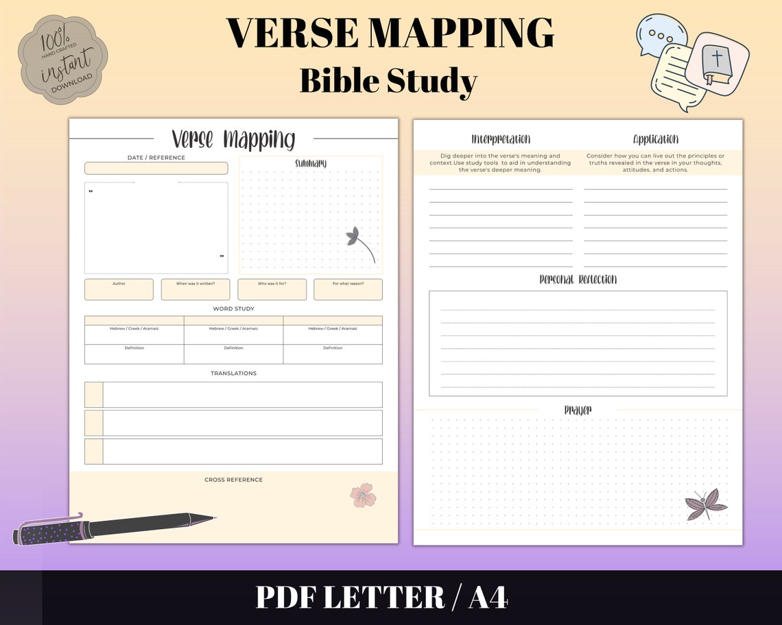 Bible Verse Mapping Printable Template, Verse Mapping Bible Study ...