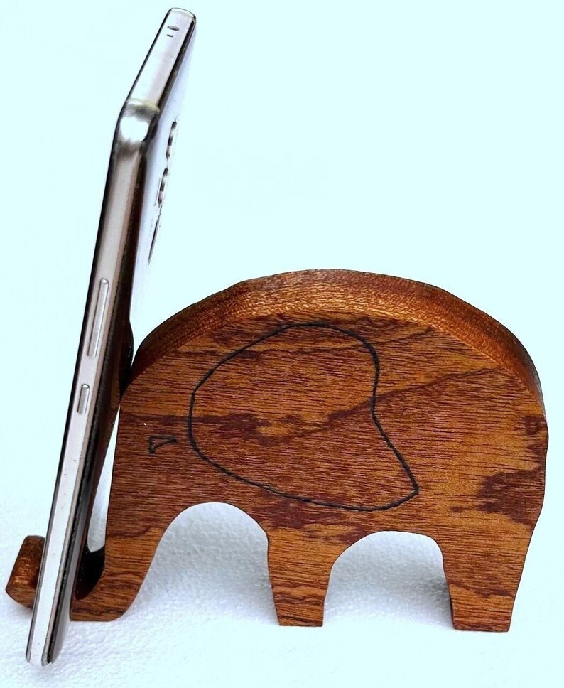 Handmade Wooden Elephant Phone Stand - Etsy