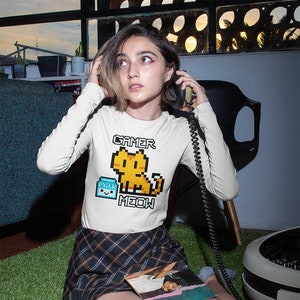 Pixel Cat 8 Bit Themed Retro Gamer Art Svg Eps Png Pdf AI DXF | Etsy