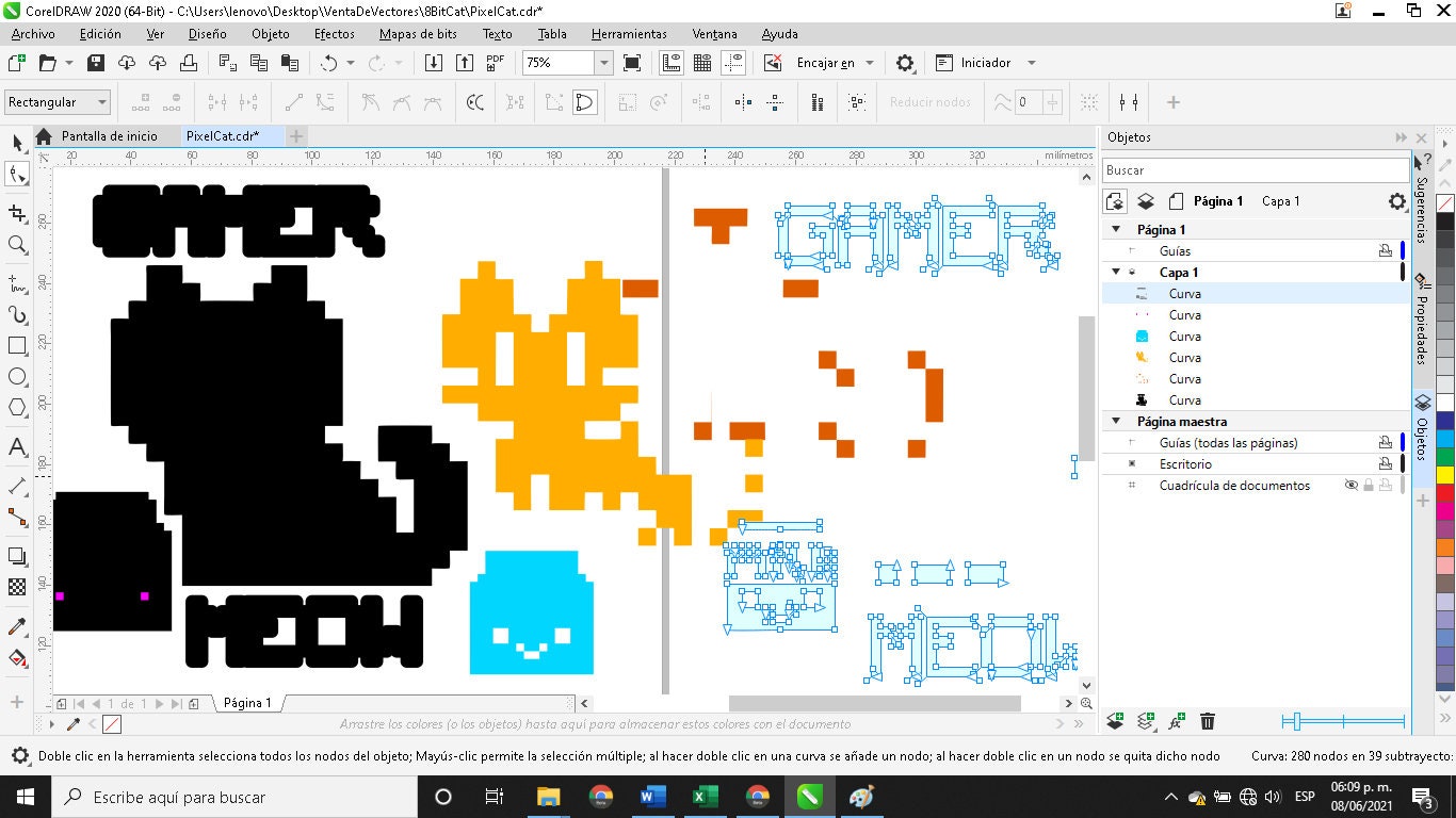 Pixel Cat 8 Bit Themed Retro Gamer Art Svg Eps Png Pdf AI DXF Vector ...