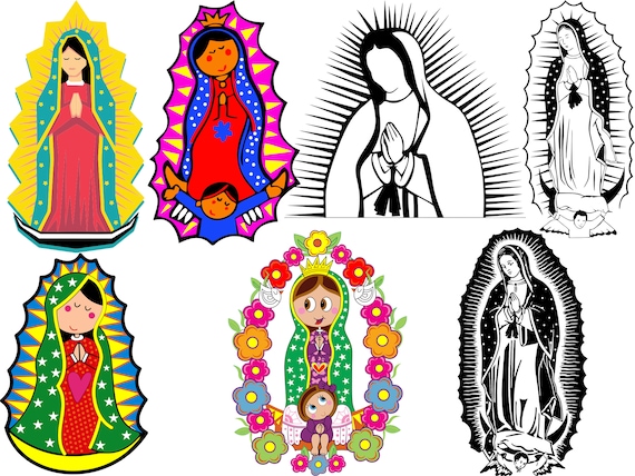 Virgin Mary 7 Bundle Pack SVG Virgen Maria svg eps dxf png pdf | Etsy