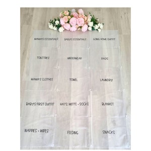 The Labour Hospital Bag Organiser Label Set of 10, 20, 30 or 40 for a ...