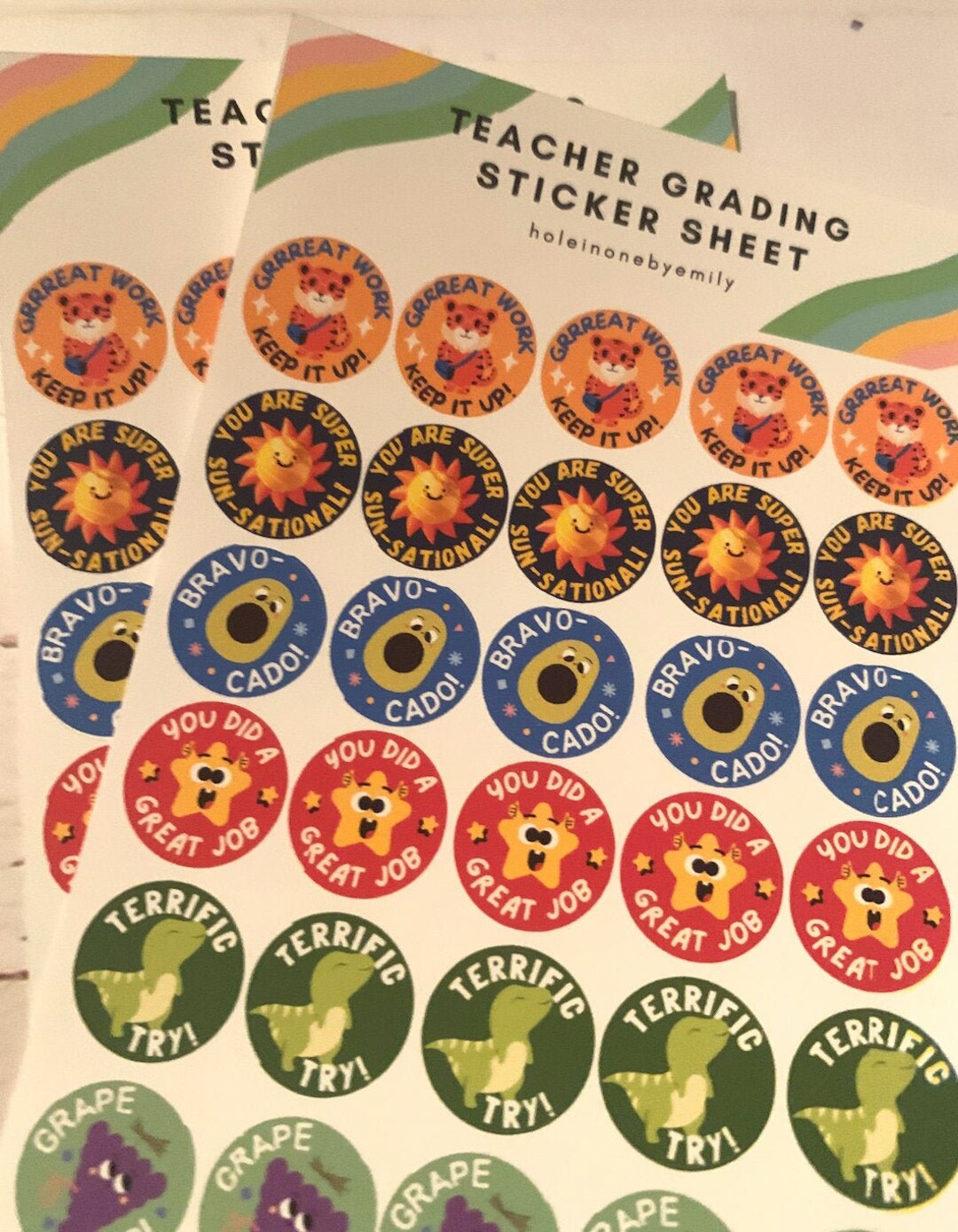 Teacher Grading Sticker Sheet - Etsy
