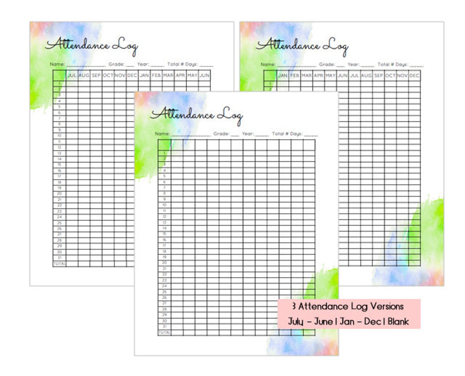 Green Watercolor Homeschool Portfolio Bundle / Homeschool - Etsy