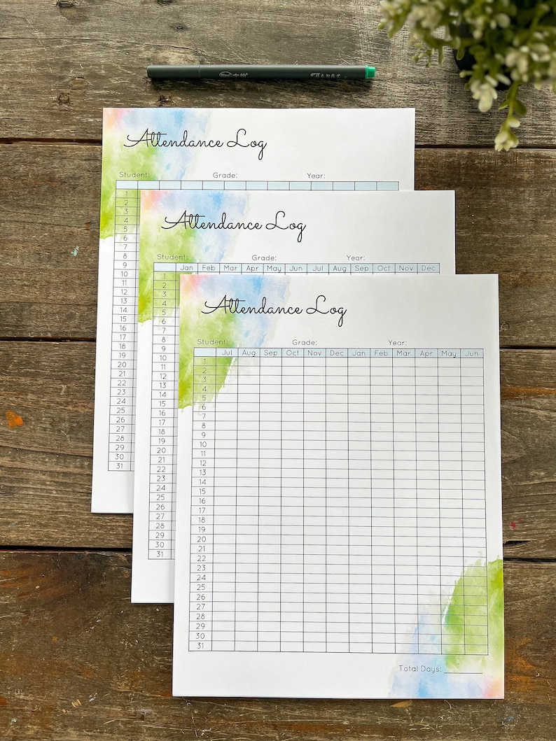 Green Watercolor Homeschool Portfolio Bundle / Homeschool Subject ...