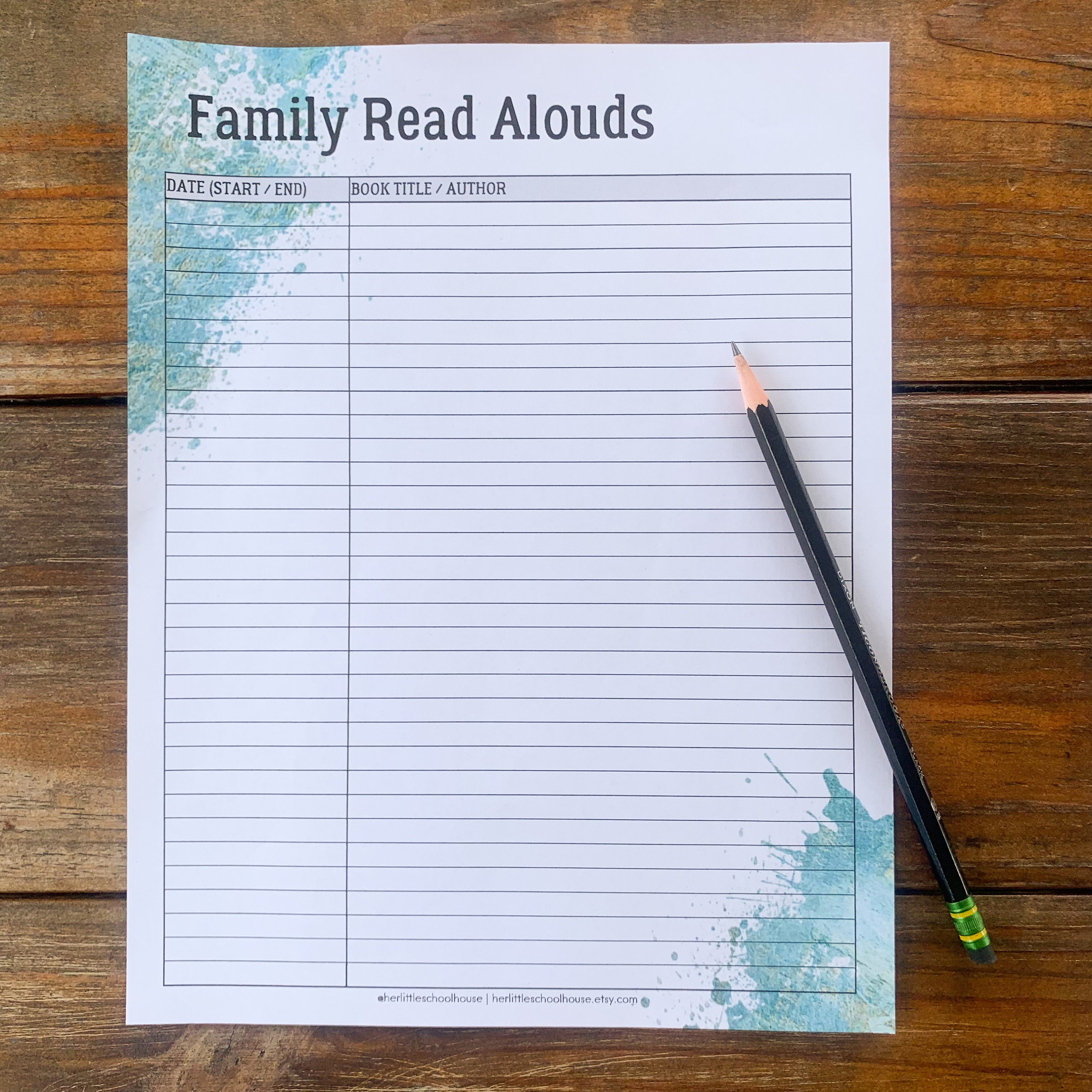Blue Grunge Themed Reading Log Pack: Kids Reading List Family Read ...