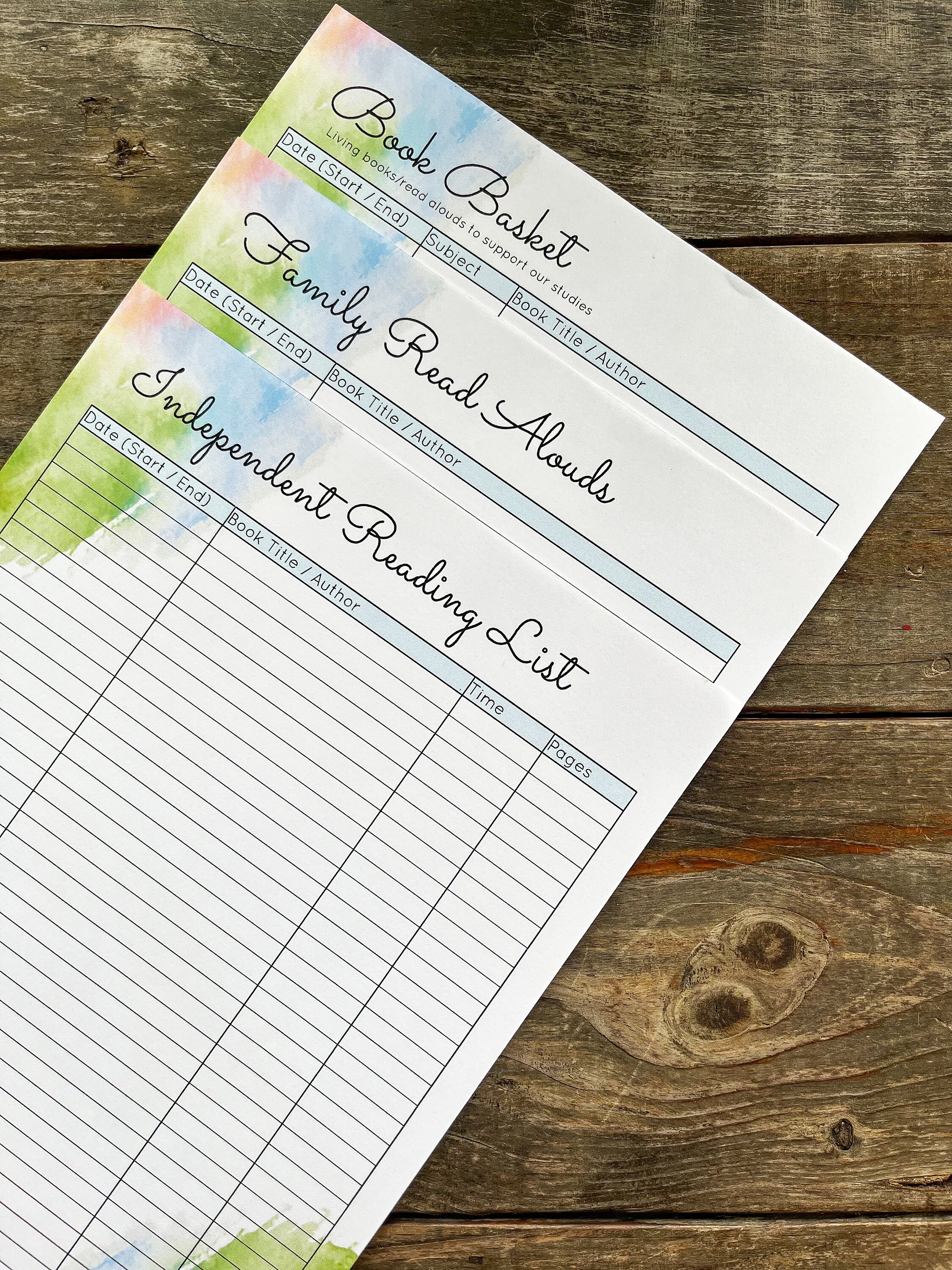 Green Watercolor Homeschool Portfolio Bundle / Homeschool Subject ...