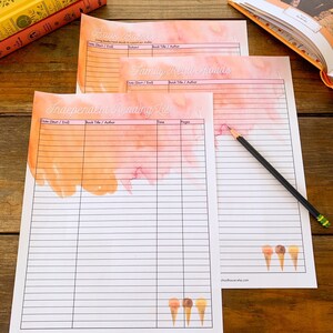 Ice Cream Themed Reading Log Pack: Kids Reading List Family Read Alouds ...