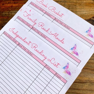 Butterfly Themed Reading Log Pack: Kids Reading List Family Read Alouds ...