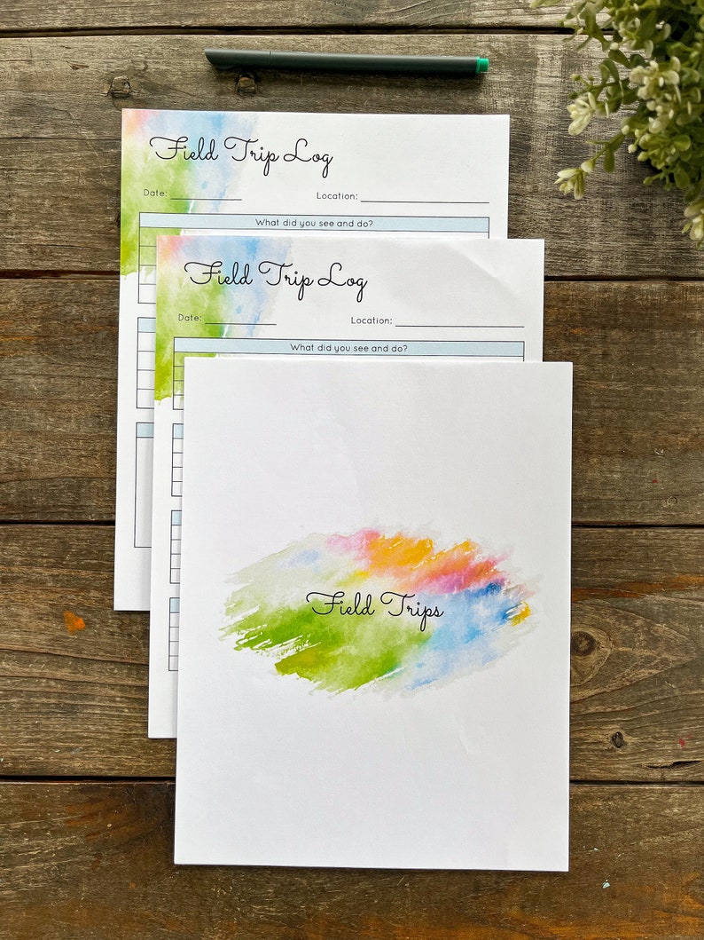 Green Watercolor Homeschool Portfolio Bundle / Homeschool Subject ...