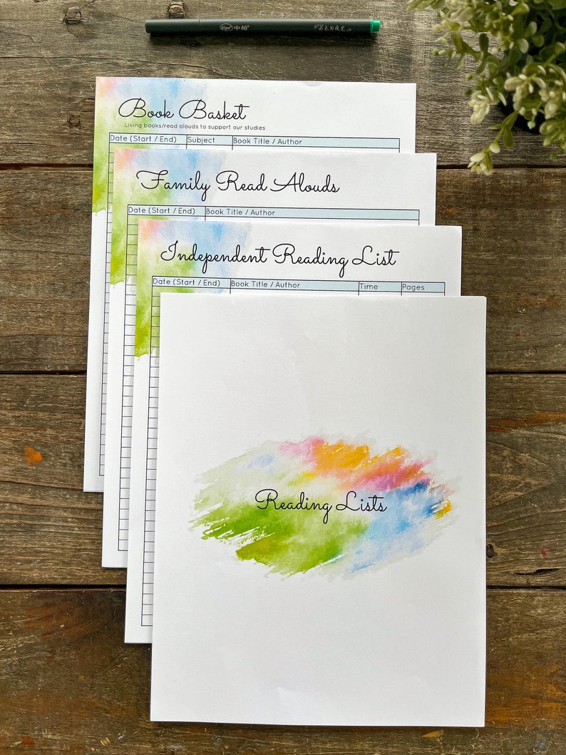 Green Watercolor Homeschool Portfolio Bundle / Homeschool Subject ...