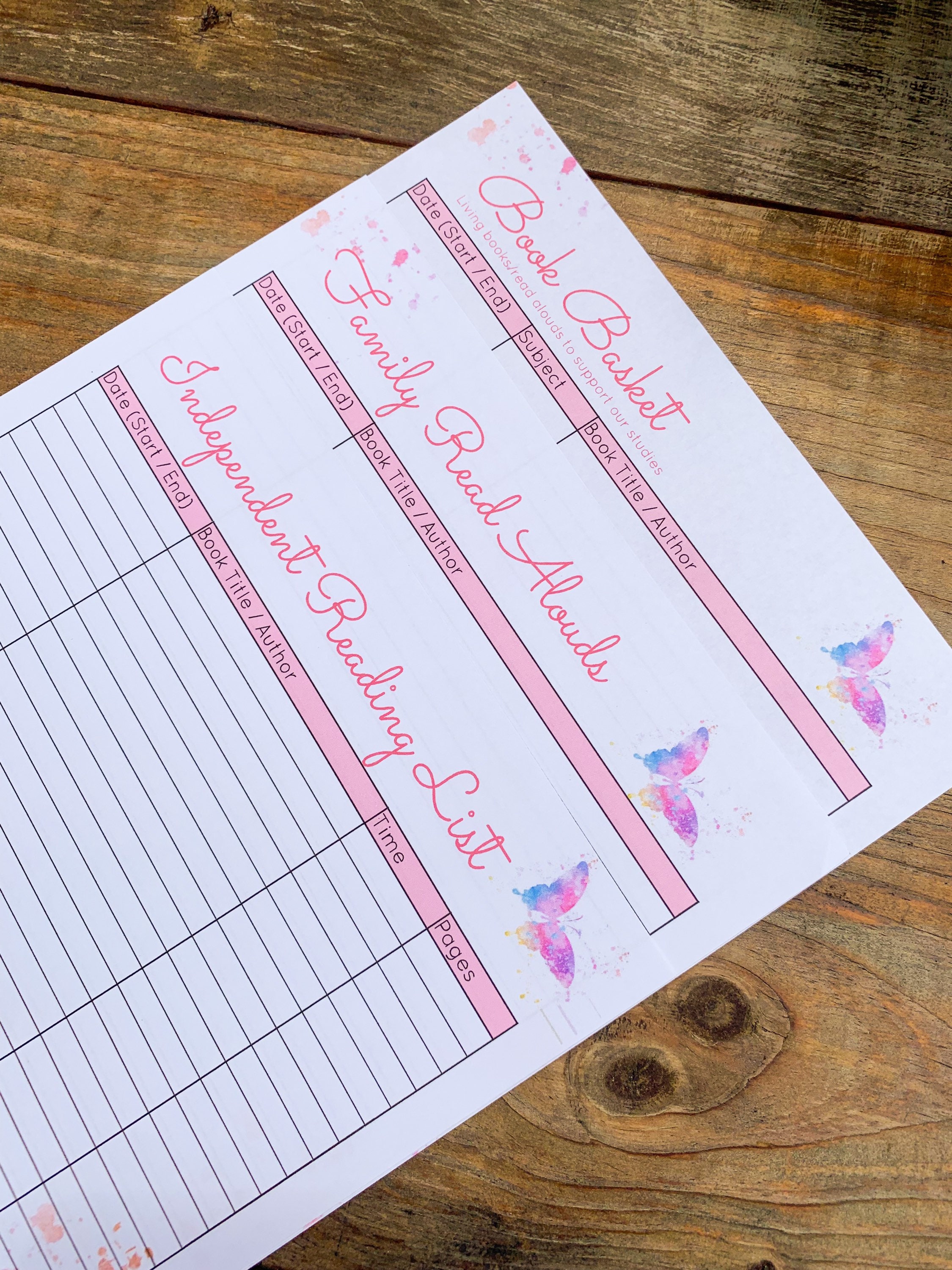 Butterfly Themed Homeschool Portfolio Bundle / Homeschool Subject ...