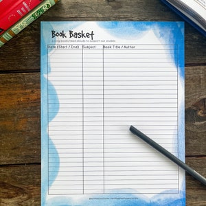 Blue Reading Log Pack: Kids Reading List Family Read Alouds Book Basket ...