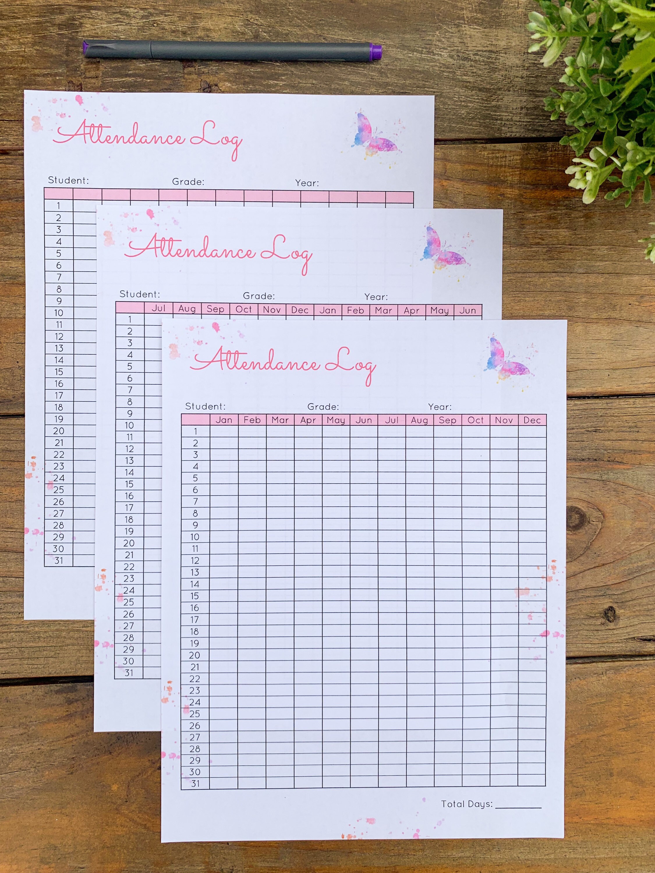 Butterfly Themed Homeschool Portfolio Bundle / Homeschool Subject ...