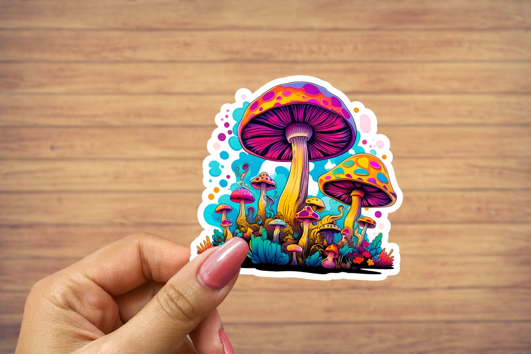 Retro Mushroom Sticker, Mushroom Sticker, Hippie Gifts, Hippie Sticker ...