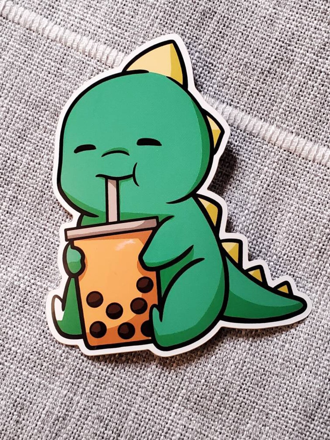 Dinosaur Boba Tea sticker, bubble tea sticker for laptop, dinosaur ...