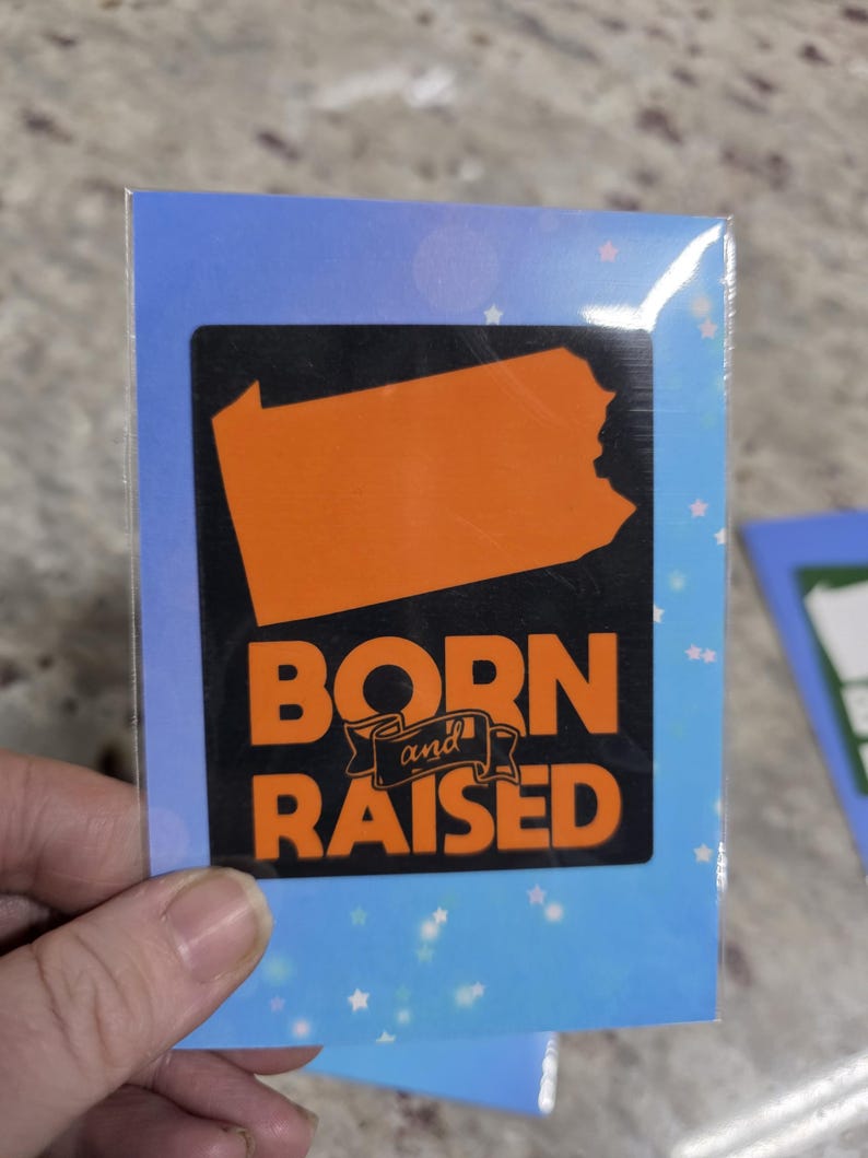 PA Born and Raised Sticker, Pennsylvania Gifts, Laptop Sticker, Philly ...