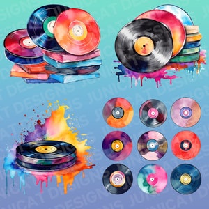 Vinyl Records Clipart, Record Clip Art, Digital Download, Instant ...