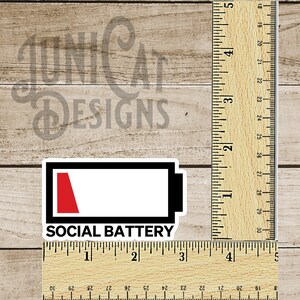 Social Battery Sticker, Introvert Sticker, Gifts for Introverts, Funny ...