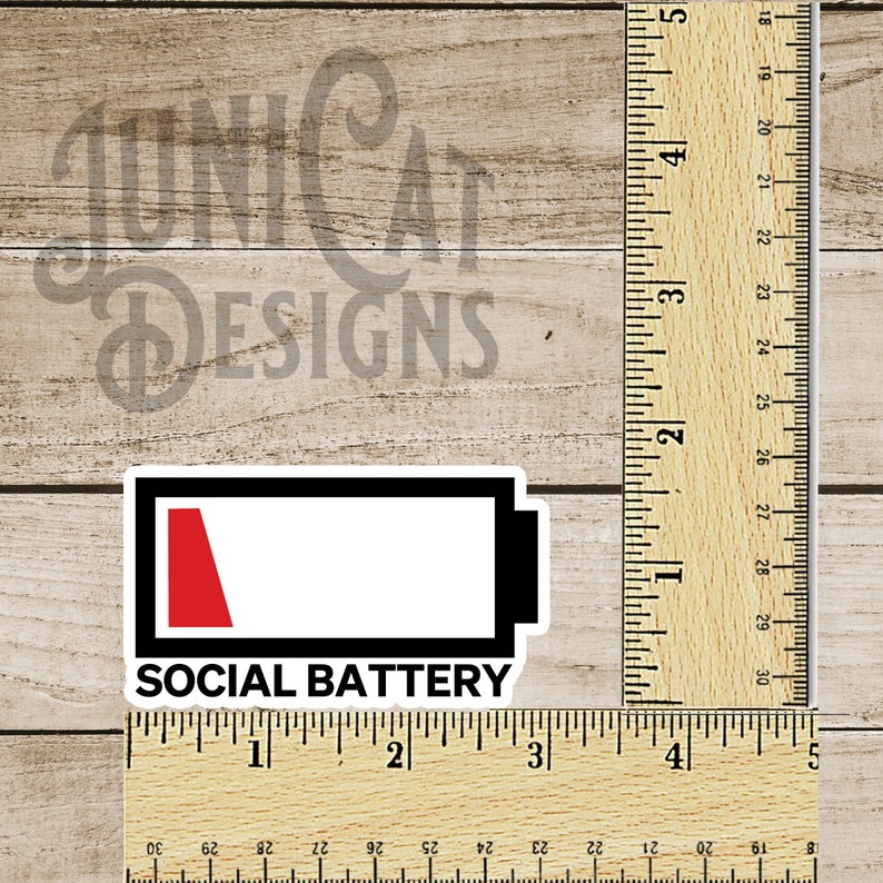 Social Battery Sticker, Introvert Sticker, Gifts for Introverts, Funny ...