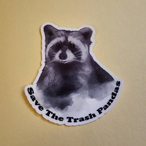 Save the Trash Pandas, Raccoon Sticker, Funny Stickers, Stocking ...