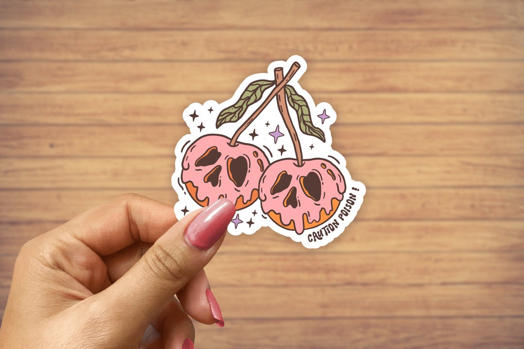 Poison Cherry Sticker, Halloween Stickers, Halloween Decor, Horror ...