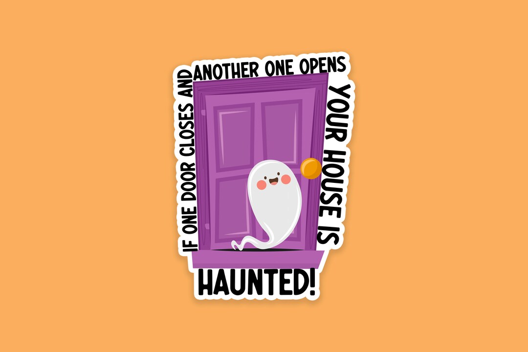 Ghost Sticker, Haunted House Sticker, Halloween Sticker, Halloween ...
