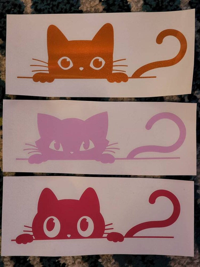 Peeking Cat Window Peeker Vinyl Decal | Gifts for Cat Lover | Cat Car ...