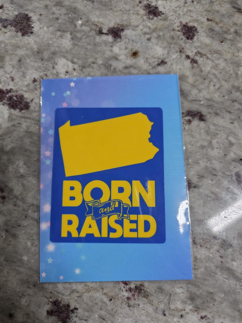 PA Born and Raised Sticker, Pennsylvania Gifts, Laptop Sticker, Philly ...