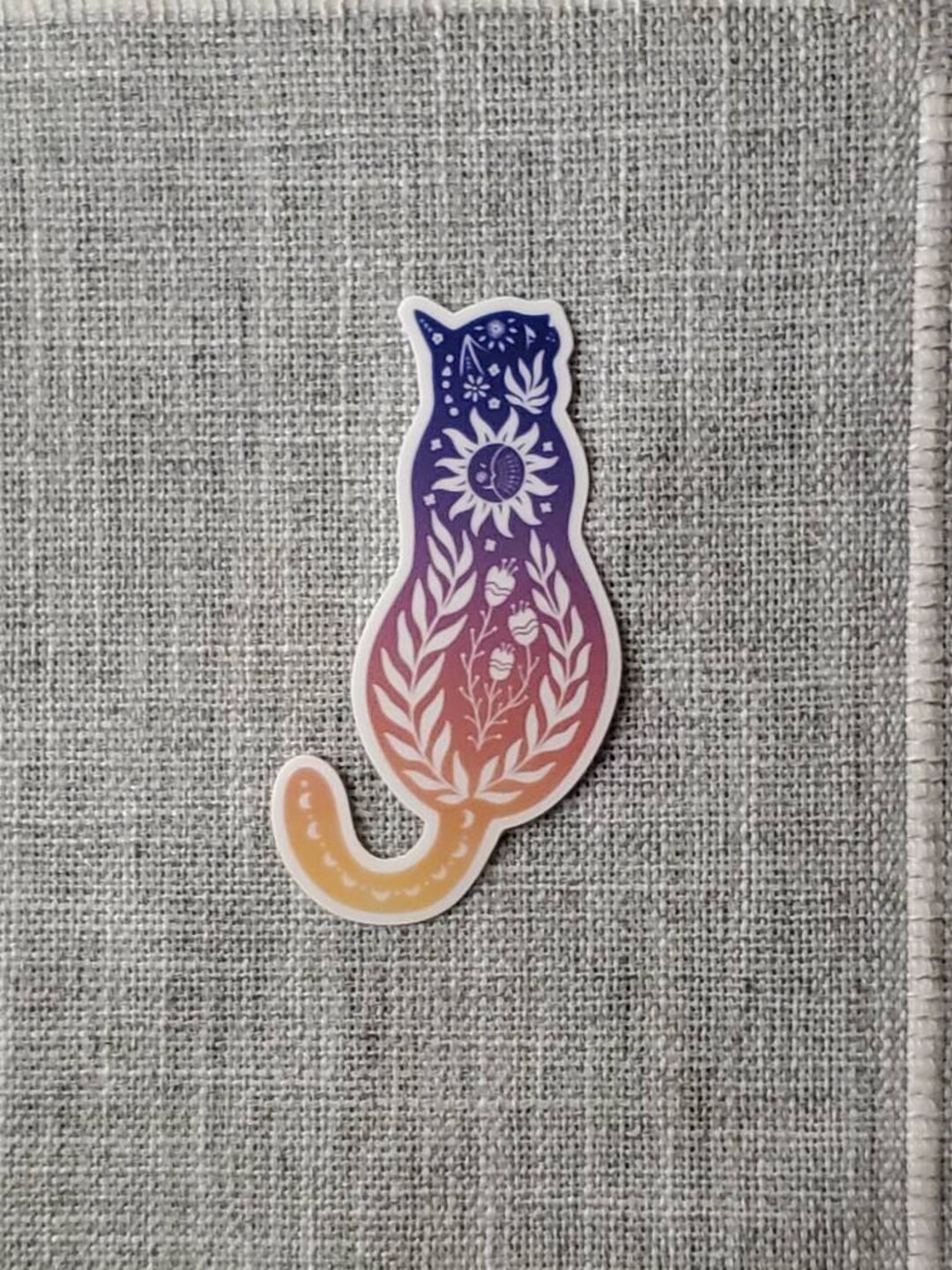 Boho Cat Sticker, Mystical Sticker, Animal Stickers, Cat Mom Gift, Gift ...