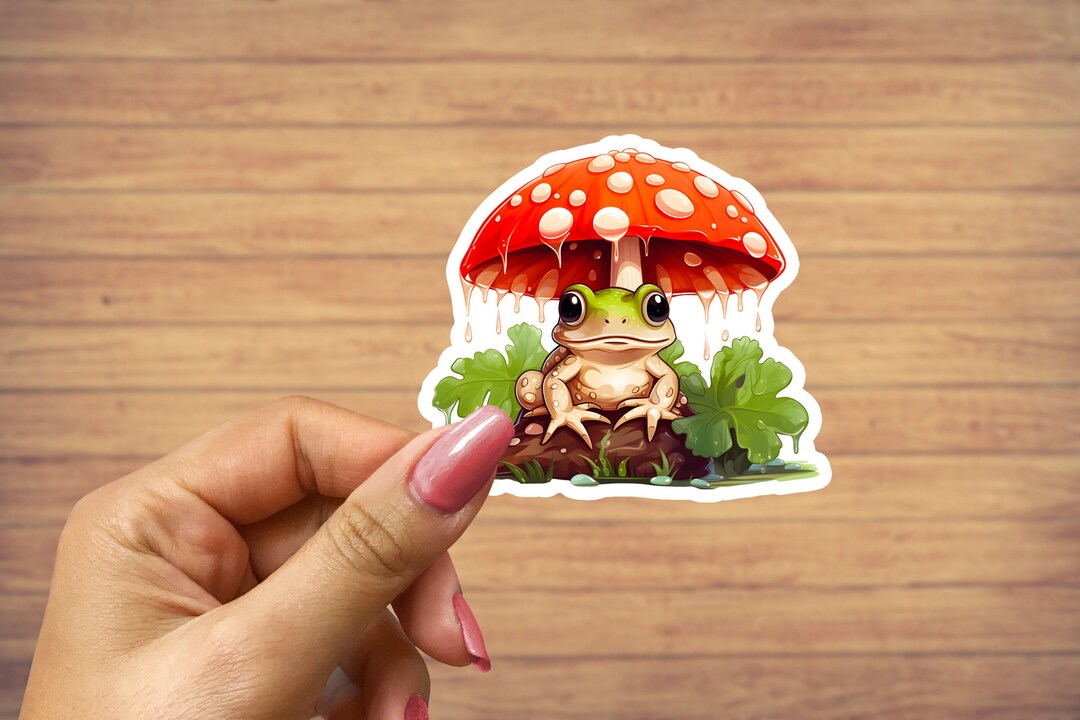 Cozy Frog Sticker, Rain Frog Sticker, Frog Sticker, Vinyl Sticker ...