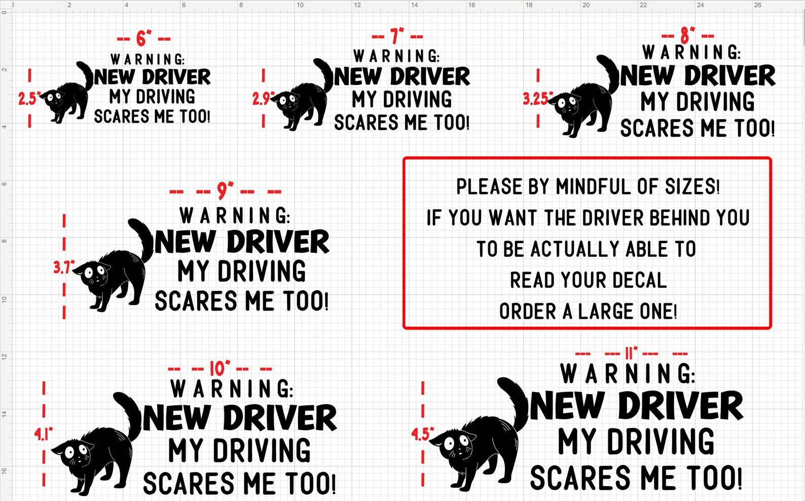 New Driver DECAL for Car, My Driving Scares Me Too, Please Be Patient ...