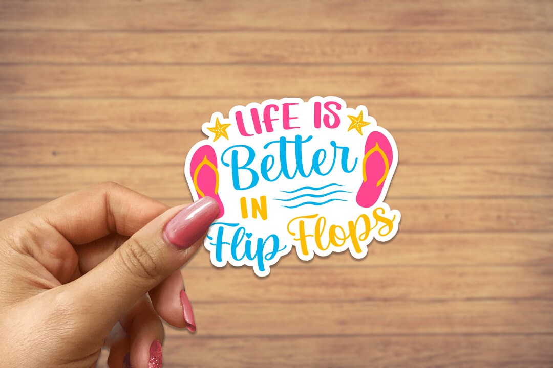 Flip Flop Sticker: Glossy Vinyl Summer Decal - Etsy