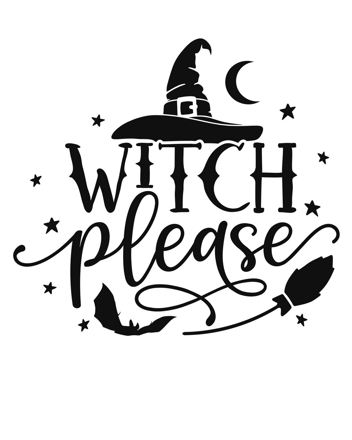 Witch Please Funny vinyl Decal for Halloween decor Fall | Etsy