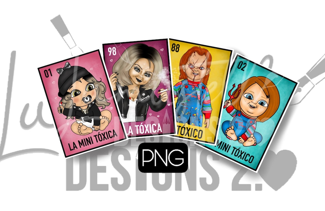Original Design, 4 Pngs Bundle, Chucky, Tiffany, Loteria Card, Digital ...