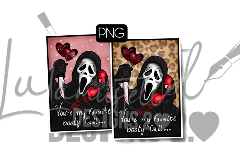 Original Design Ghostface Valentines Day Card PNG File | Etsy