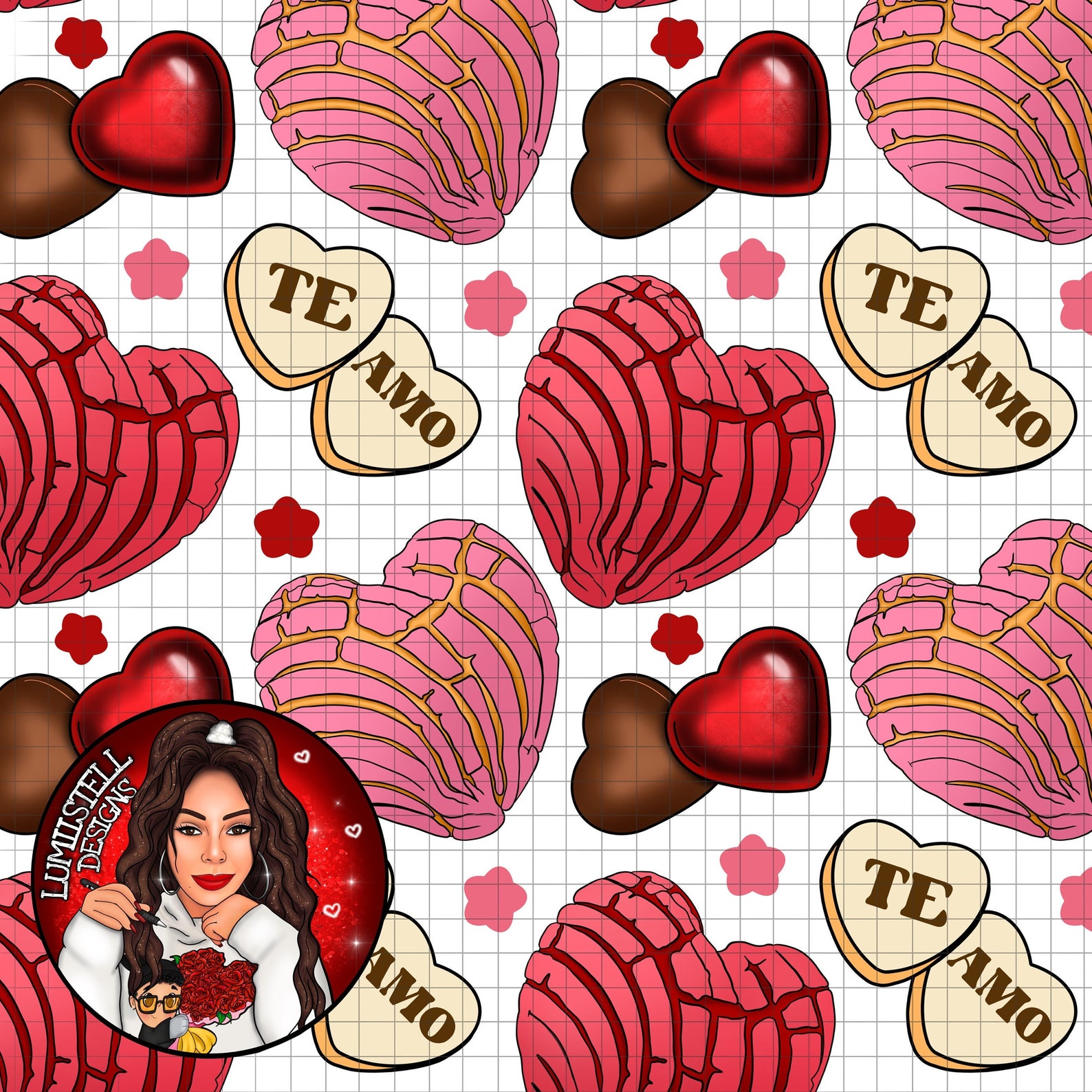 Heart Concha Seamless, Valentines, PNG File, Digital Download Only - Etsy