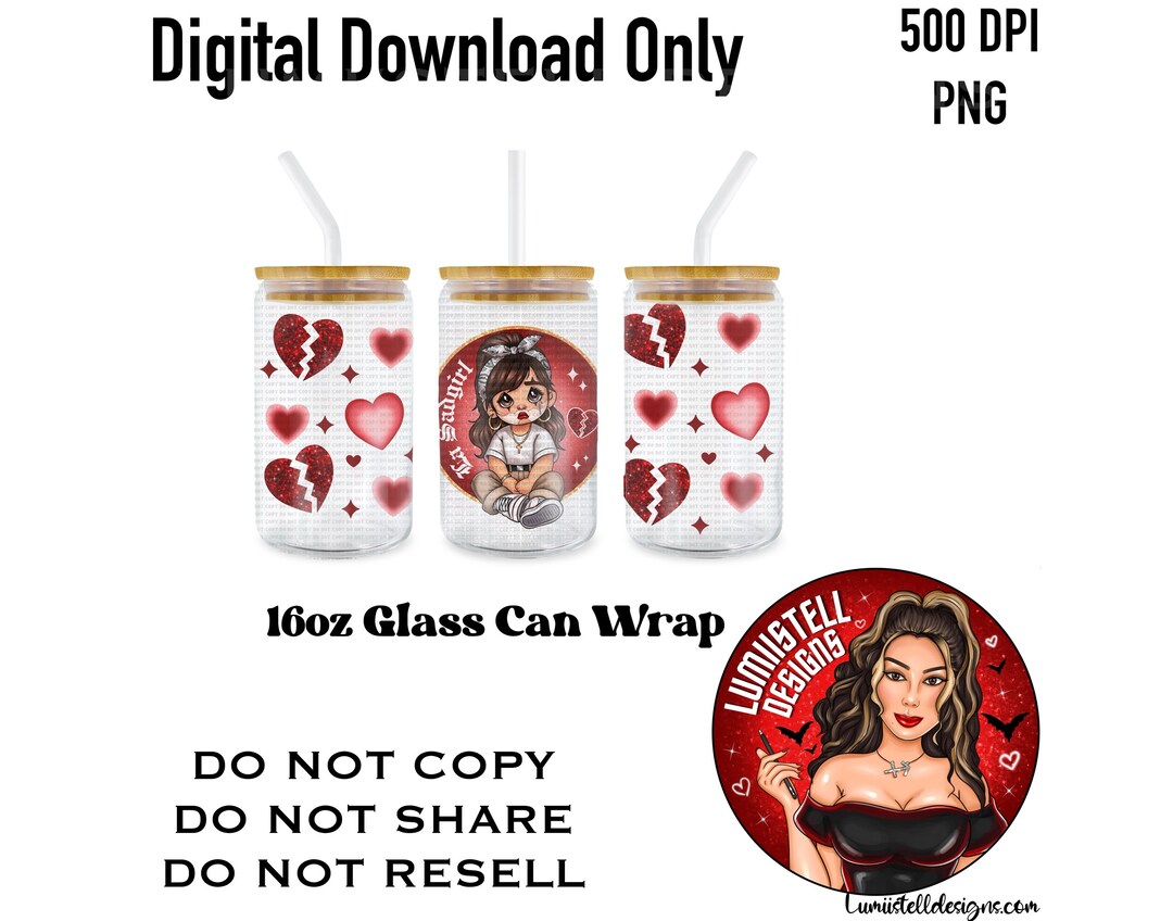 ORIGINAL DESIGN, La Sad Girl, Chicano, Hispanic, Libbey Wrap, 16oz ...