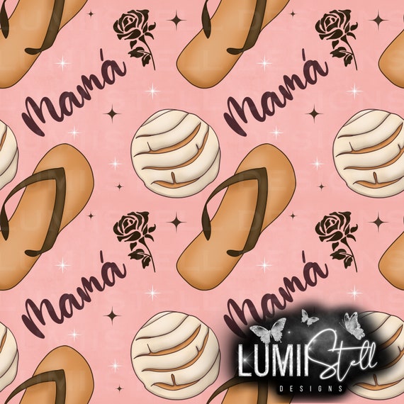 Original Design Mama Chancla Concha Seamless PNG File - Etsy