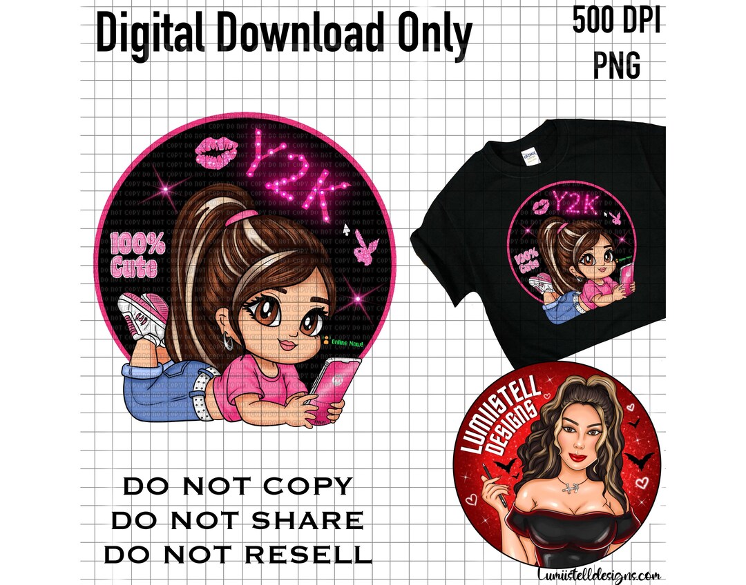 ORIGINAL DESIGN, Y2K Girl, Myspace, PNG File, Digital Download Only - Etsy