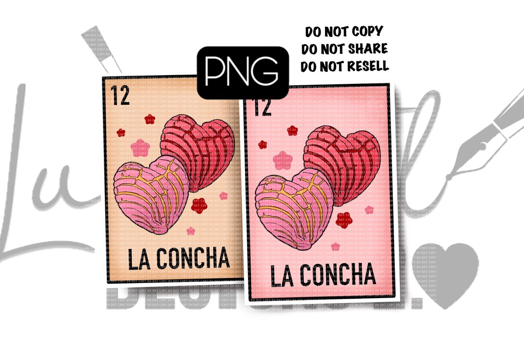 La Concha, San Valentin, Valentines, PNG File, Loteria Card, Digital ...