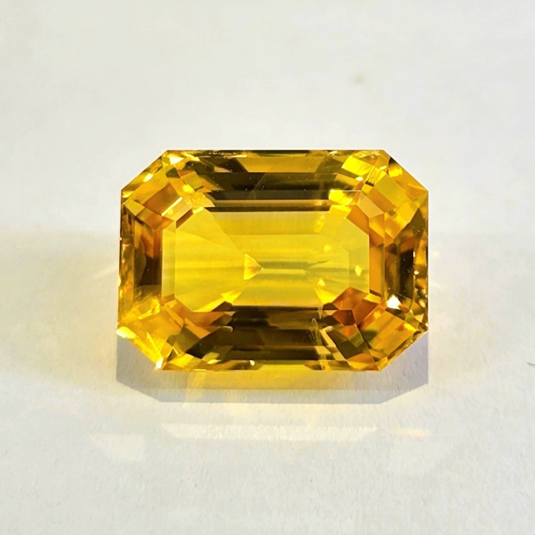 10.93 Cts Yellow Sapphire Octagon Shape - Etsy