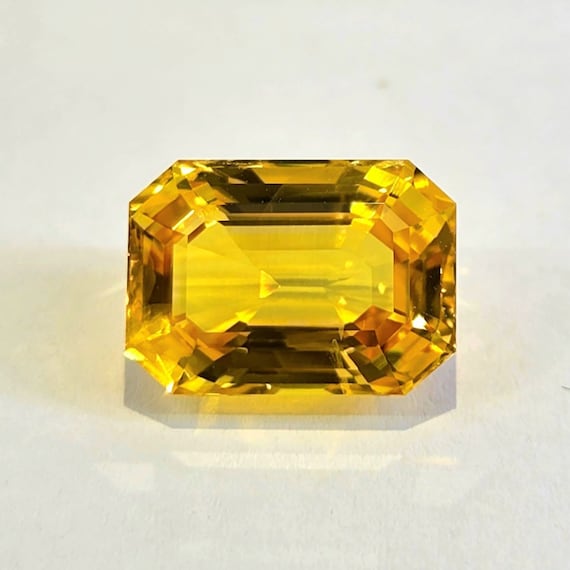 10.93 Cts Yellow Sapphire Octagon Shape - Etsy