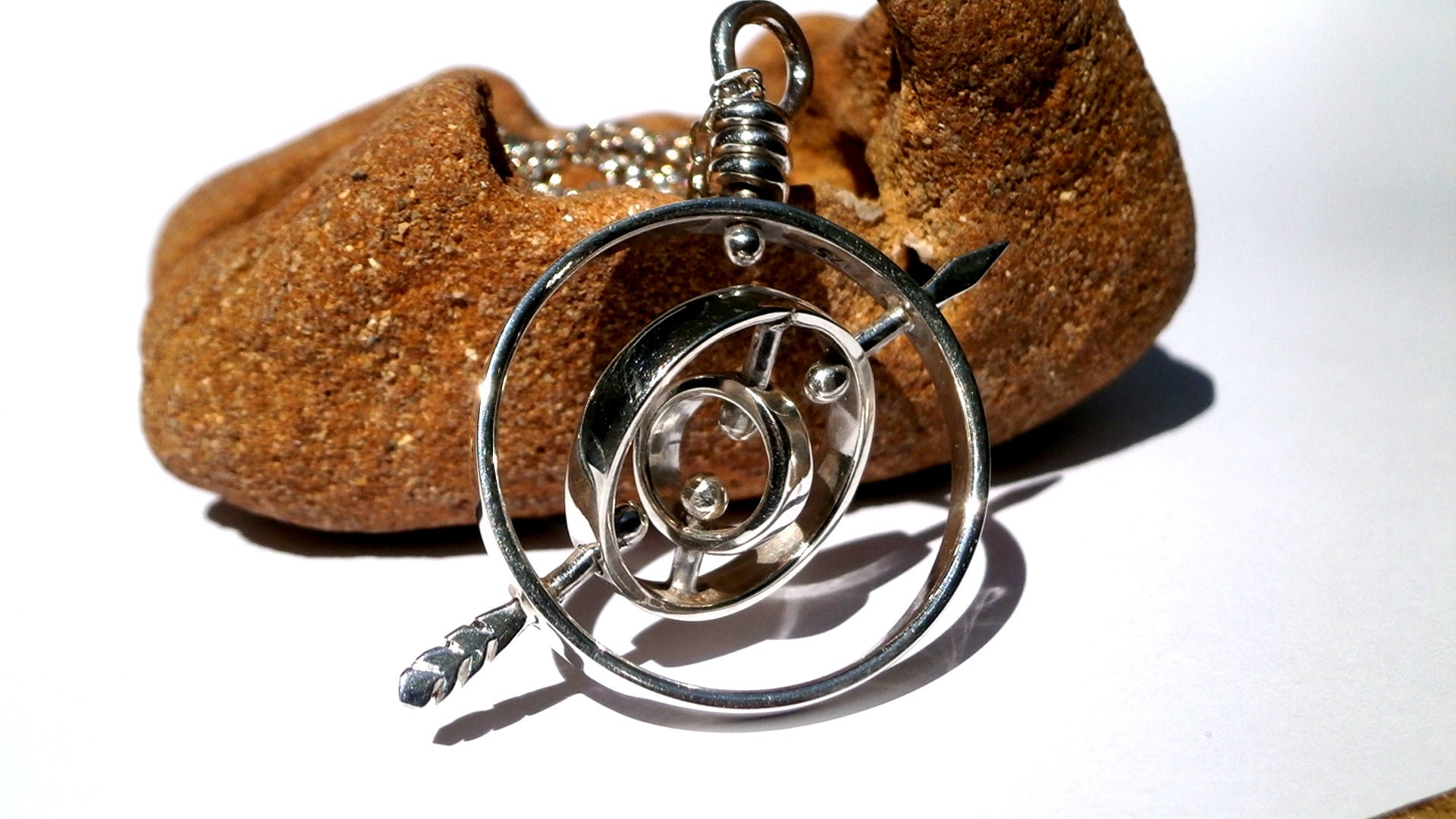 Sterling Silver Gyroscope Necklace: Handmade Moving Rings Pendant - Etsy