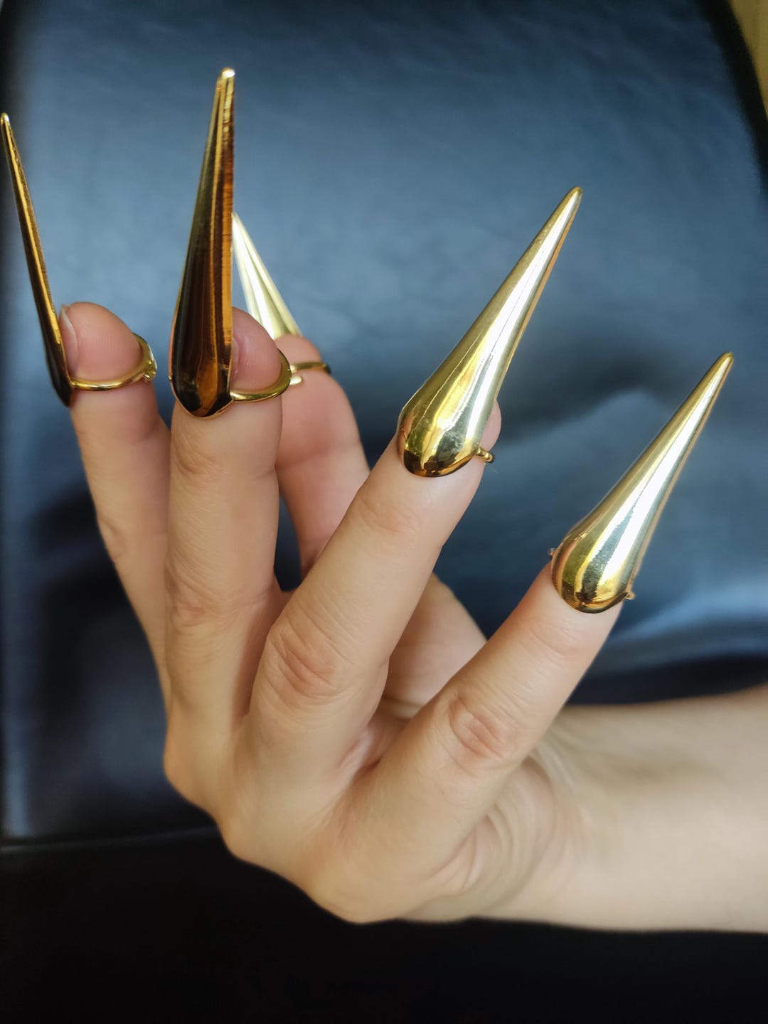 Long Armor Knuckle Ring: Stiletto Vampire Finger Claws, Gothic Jewelry ...