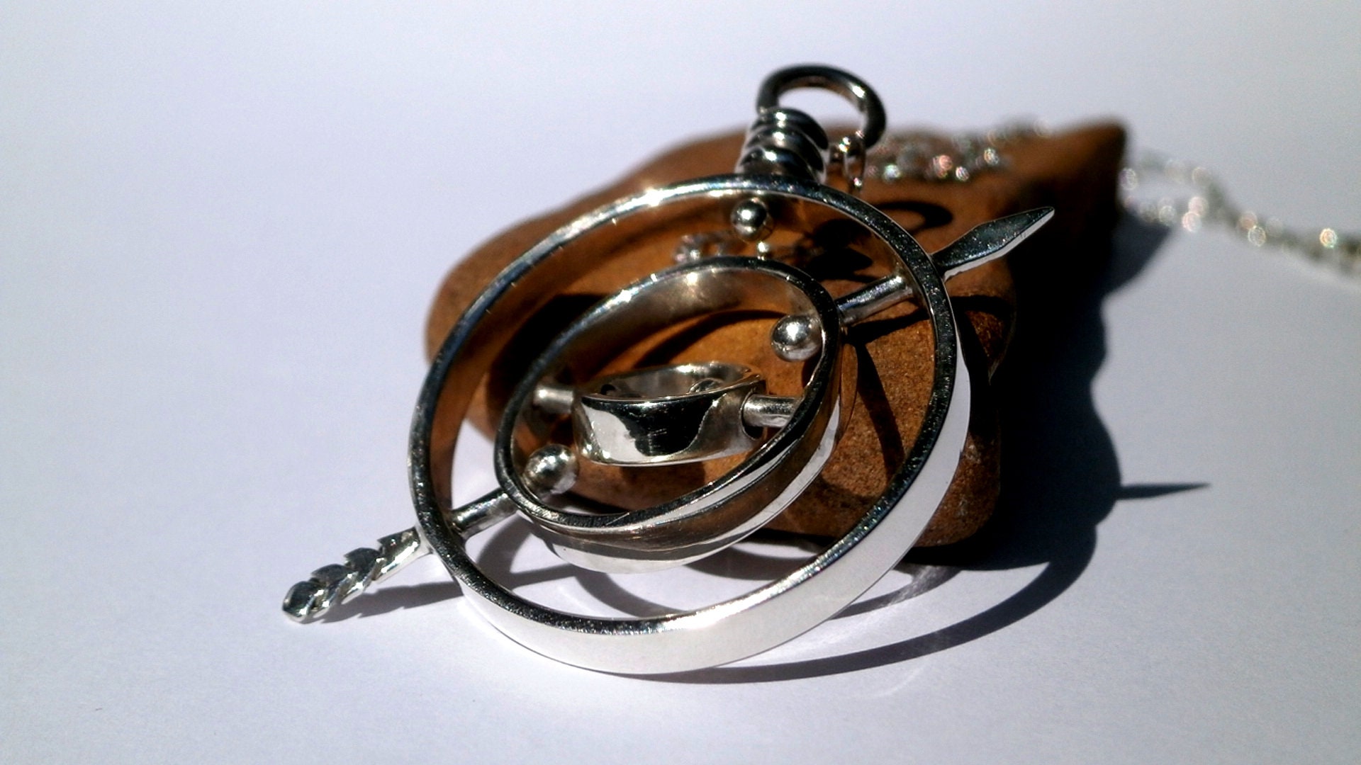Sterling Silver Gyroscope Necklace: Handmade Moving Rings Pendant - Etsy